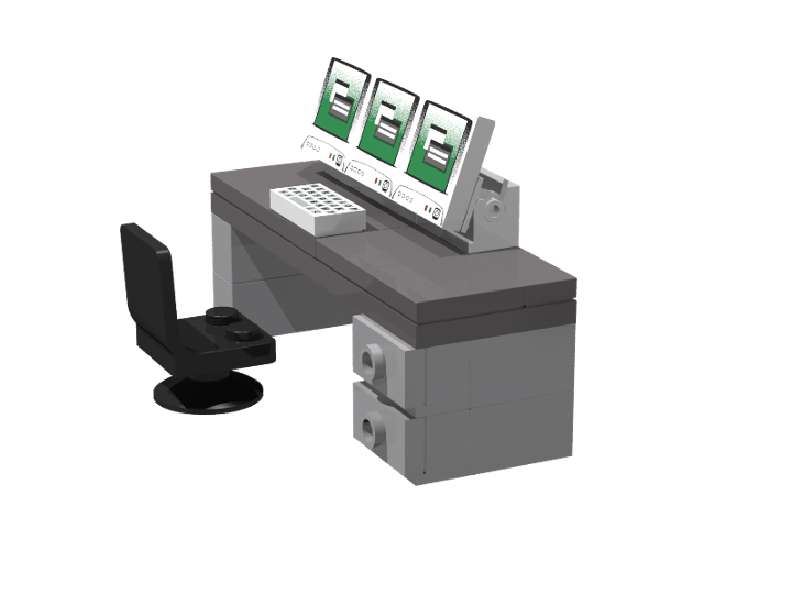 Office desk from BrickLink Studio [BrickLink]