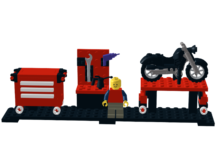 Motorcycle Garage from BrickLink Studio [BrickLink]