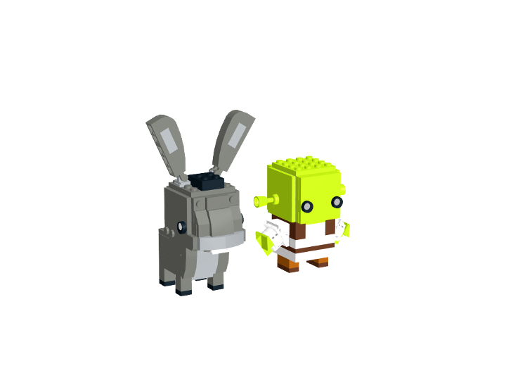 brickheadz_donkey_shrek from BrickLink Studio [BrickLink]