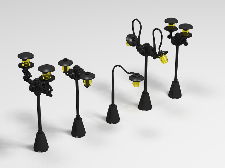 Streetlight variations from BrickLink Studio [BrickLink]