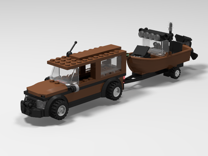 Van with boat from BrickLink Studio [BrickLink]