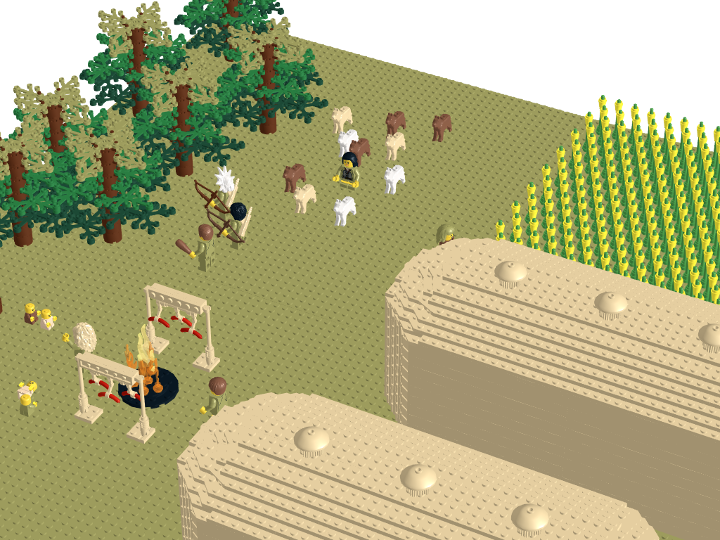 Lego Iroqois Village from BrickLink Studio [BrickLink]