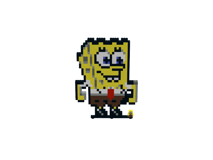 Lego Pixel Art - Spongebob Squarepants from BrickLink Studio [BrickLink]