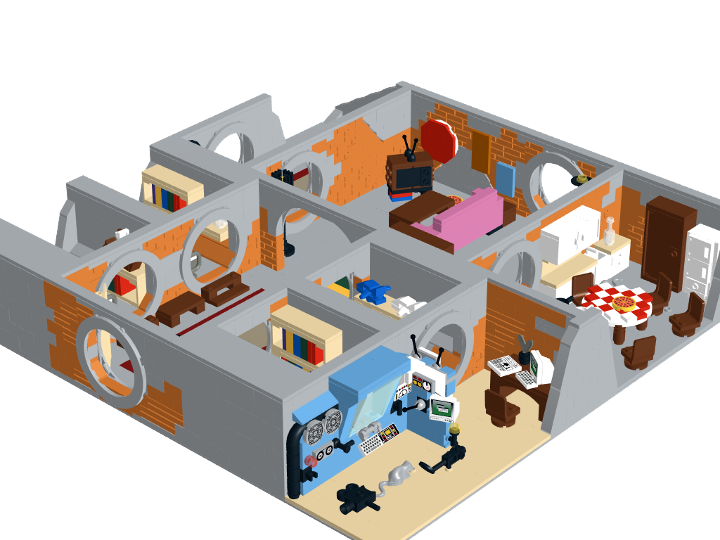 TMNT 1987 Cartoon Turtle lair from BrickLink Studio [BrickLink]