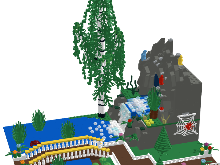 Waterfall and Camp from BrickLink Studio [BrickLink]