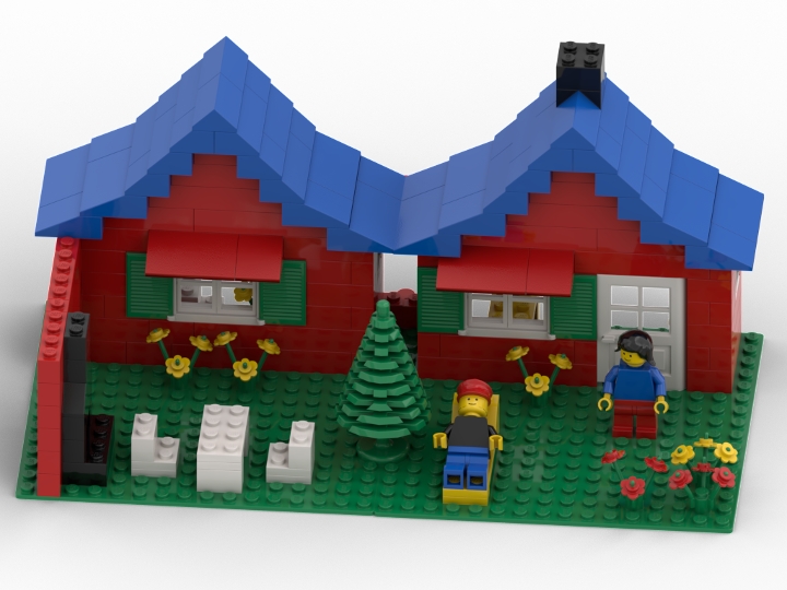 376 / 560 Town House with Garden (open) from BrickLink Studio [BrickLink]