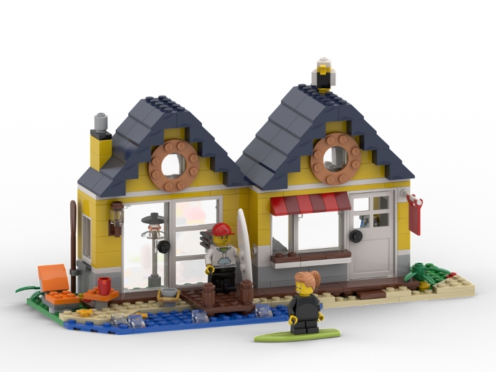 31035 Beach Hut (advanced build) from BrickLink Studio [BrickLink]