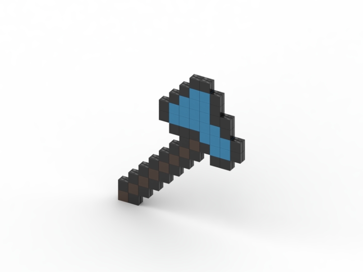 Minecraft Diamond Axe from BrickLink Studio [BrickLink]