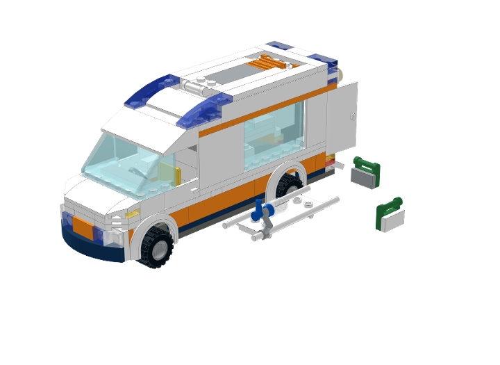 Airport Ground Vehicle Ambulance from BrickLink Studio [BrickLink]