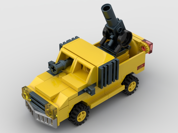 Gaslands Pick-Up Truck with mortar from BrickLink Studio [BrickLink]