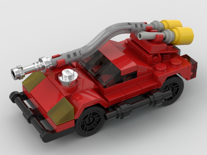 Gaslands Car with flame-thrower from BrickLink Studio [BrickLink]
