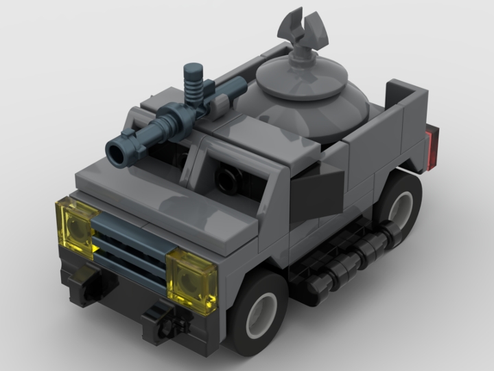 Gaslands Jeep with "Thumper" seismic weapon from BrickLink Studio ...