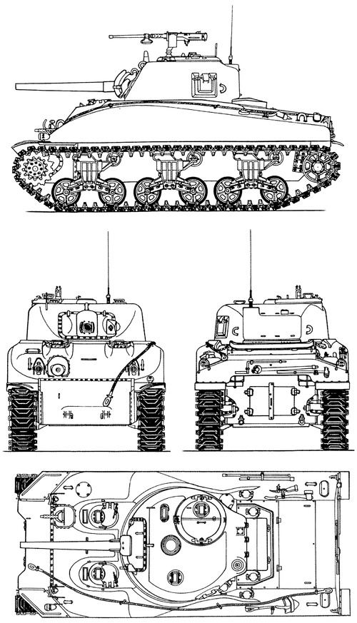 M4a1 Sherman Drawing